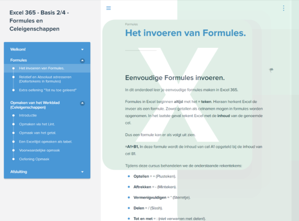 Excel losse basismodule 2/4 “Formules en celeigenschappen” - CompUniversity