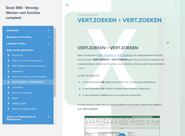 Elearning Excel Functies - CompUniversity
